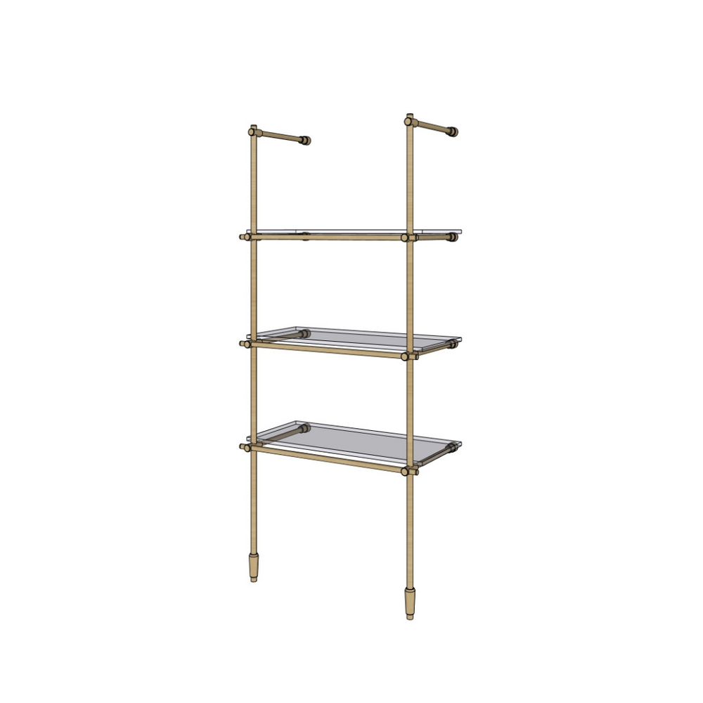 Bistro Floor/Counter to Wall Shelf No Rear Vertical