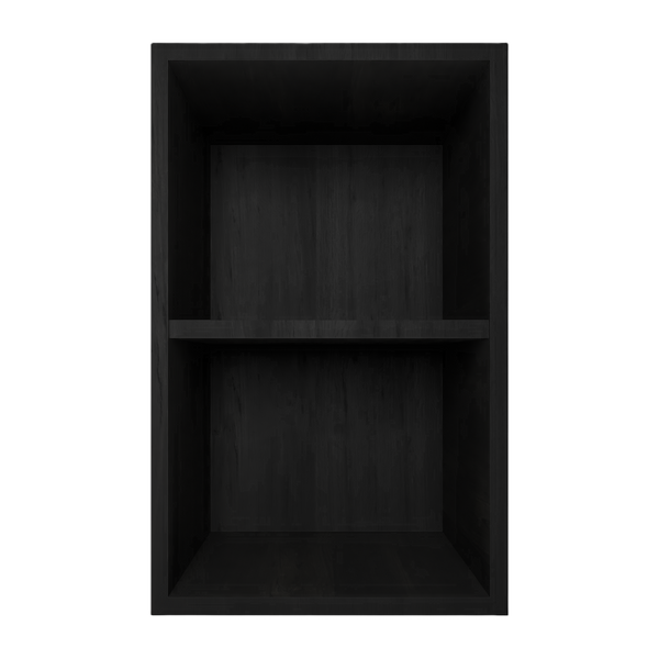 12" Deep Cabinet - Wood Framed Glass Door with Shelves