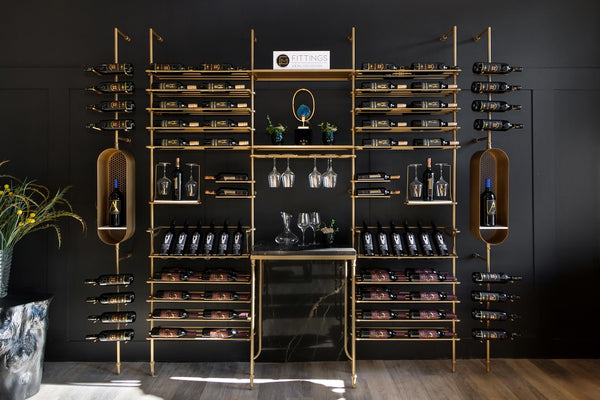 Designer Wine Wall Assemblies | Metal Wine Storage Systems