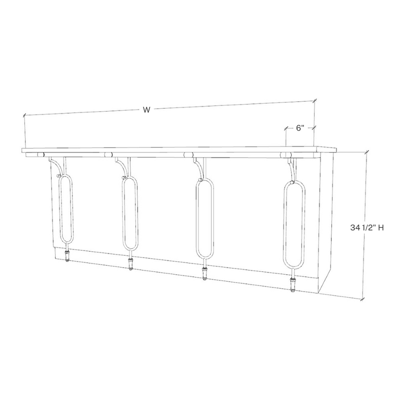 Bar Support System without Foot Rail