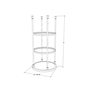 Round Ceiling Mount Shelf - Three Tier