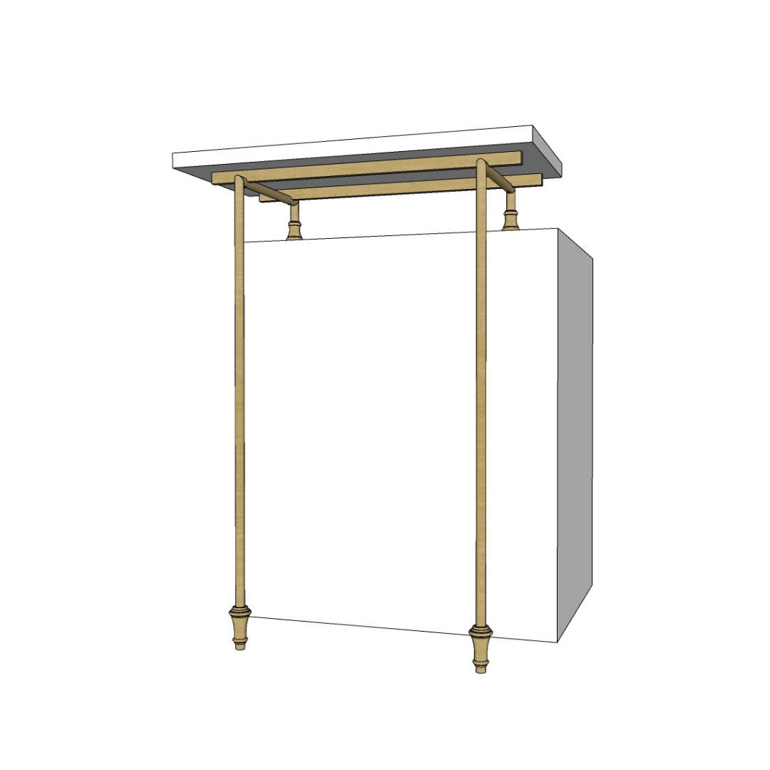 Raised Counter Support - 2 Leg – Fittings Metal Collection