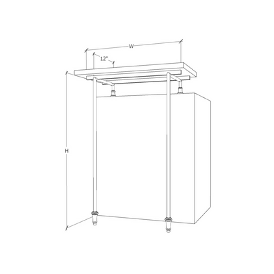 Raised Counter Support - 2 Leg