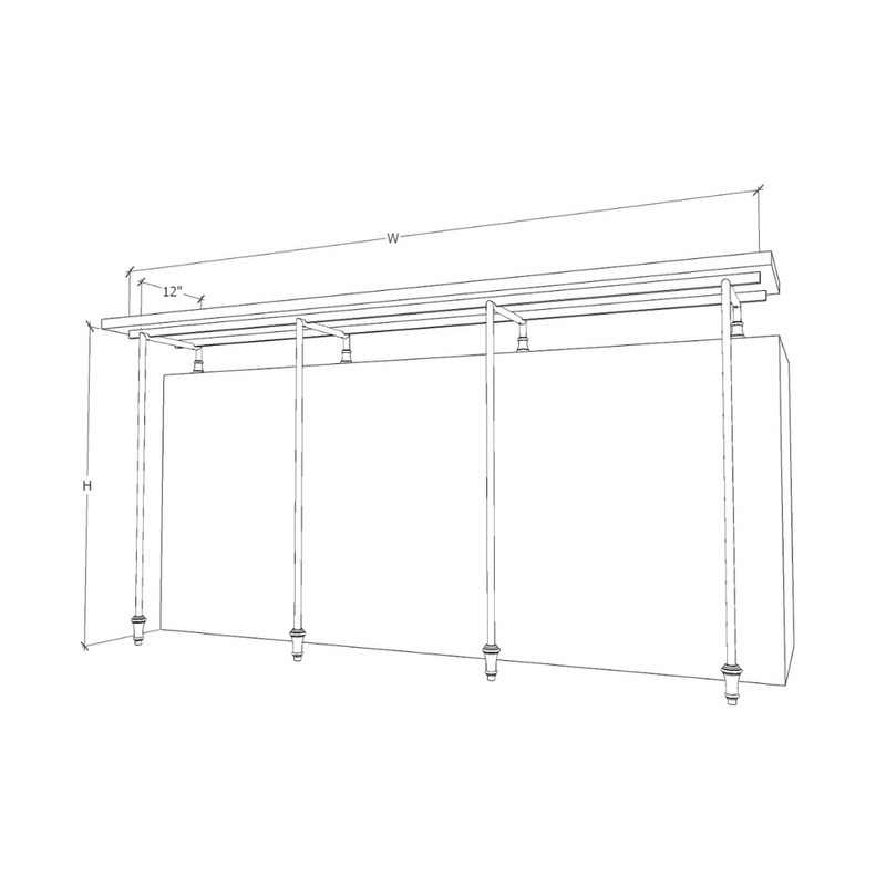 Raised Counter Support - 4 Leg